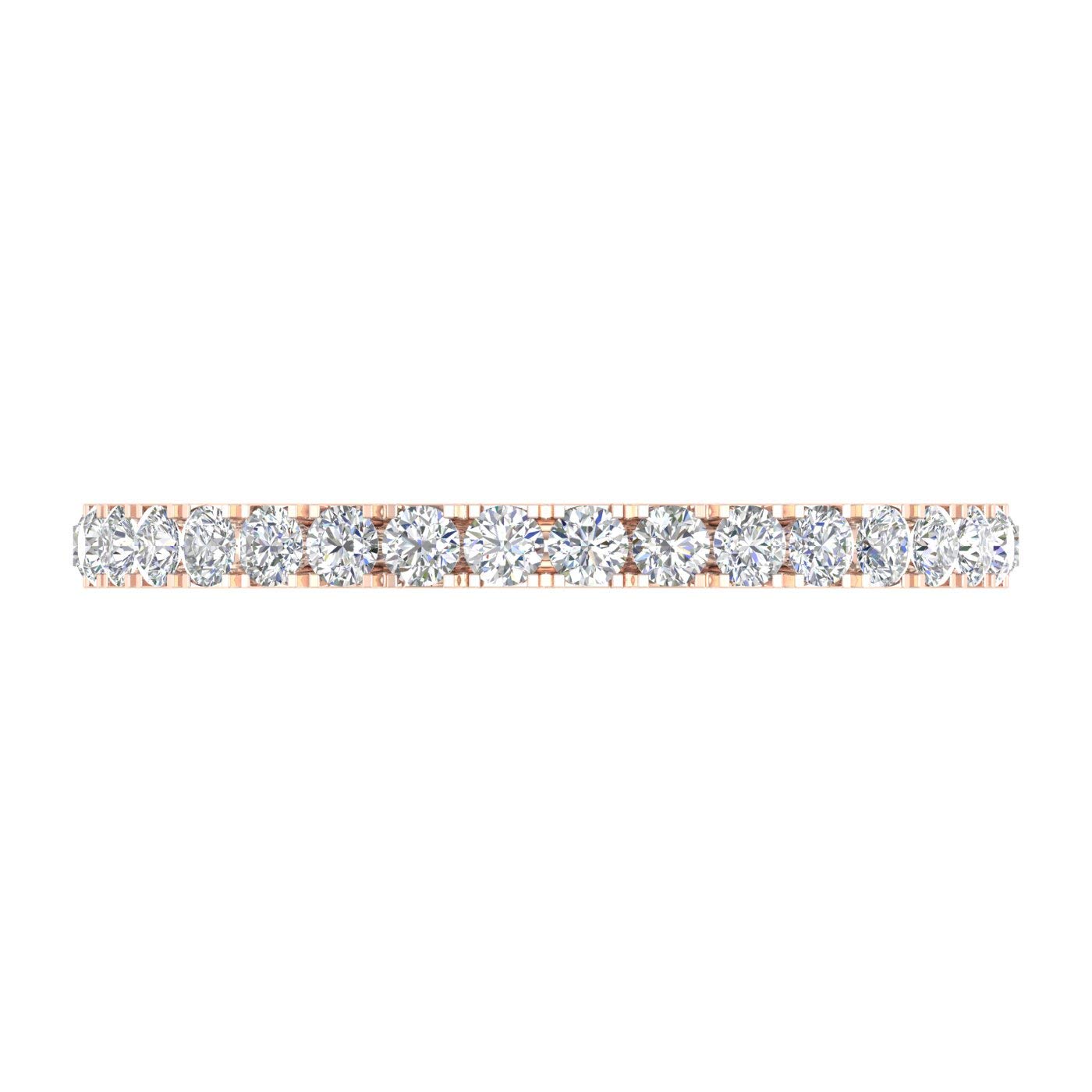 1/2 Carat Diamond 3/4 Eternity Wedding Band in 10k Rose Gold (Ring Size 5.5)