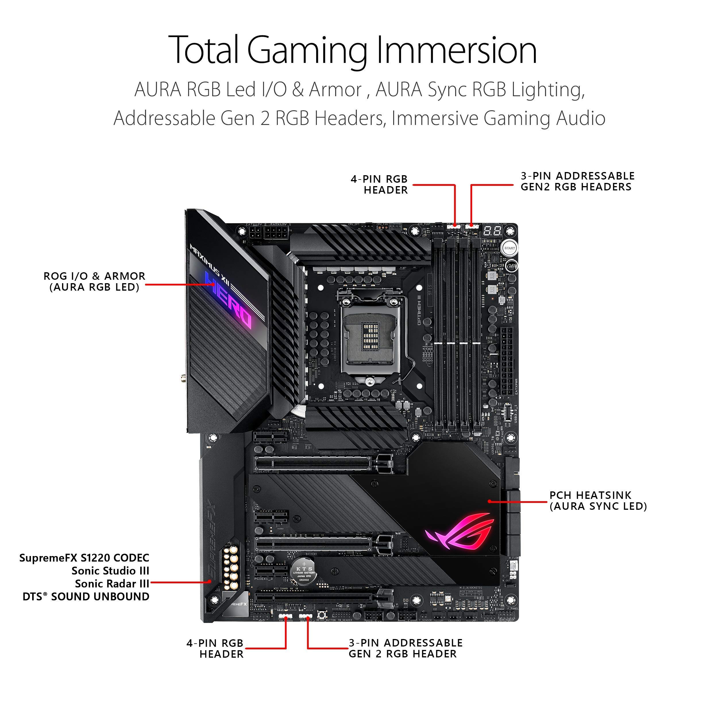 ASUS ROG Maximus XII Hero Z490 (WiFi 6) LGA 1200 (Intel 10th Gen) ATX Gaming Motherboard (14+2 Power Stages, DDR4 4800+, 5Gbps LAN, Intel LAN, Bluetooth v5.1, Triple M.2, Aura Sync) (Renewed)