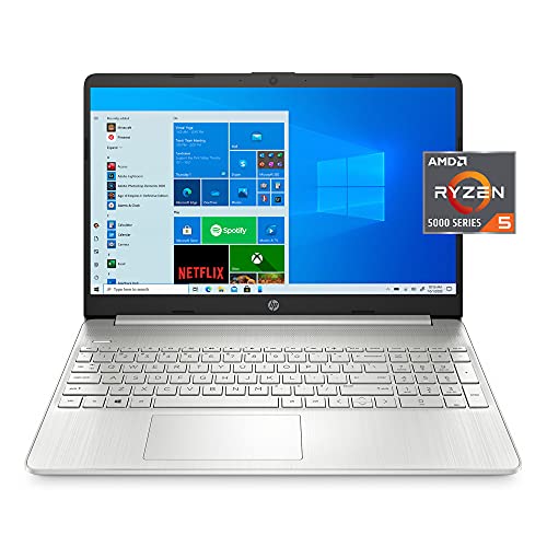 HP 15.6" FHD Laptop, Ryzen 5-5500, Silver, HD Webcam, USB-C, HDMI, AMD Radeon Graphics, Windows 10 Home, w/Accessories (16GB RAM | 1024GB PCIe SSD)