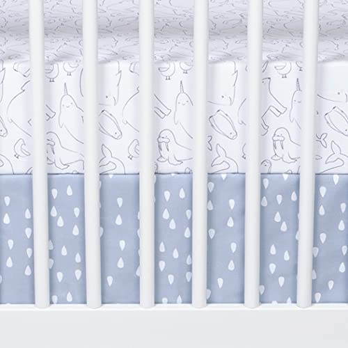 Trend Lab Modern Baby Crib Bedding Set for Boys or Girls | Save The Polar Bears 4 Piece Nursery Décor Quilt, 2 Fitted Crib Sheets, and Dust Ruffle Skirt - Grey, 80005