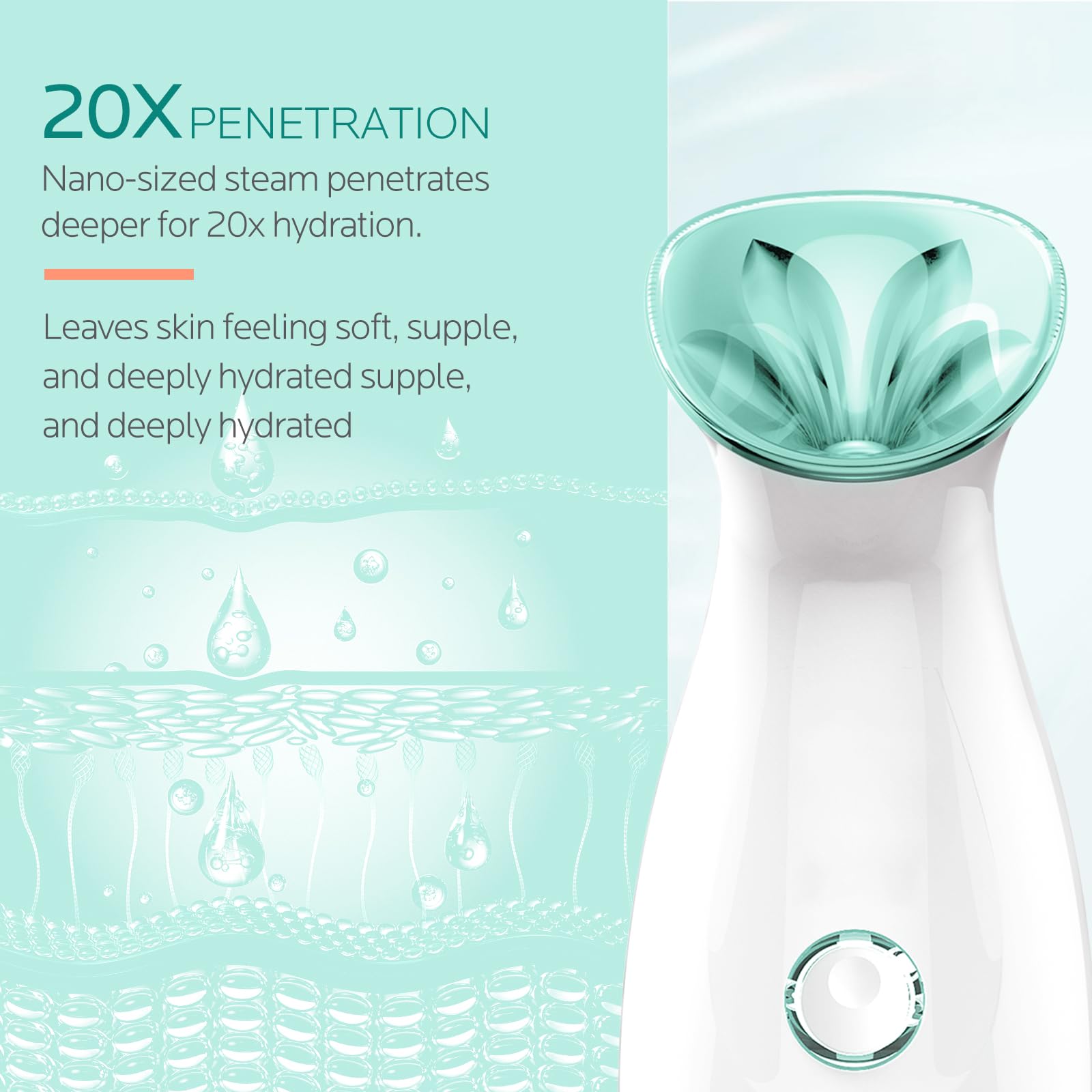 Colorfarm Facial Steamer Nano Ionic: Portable Face Steamer Deep Cleaning Unclogs Pores - Humidifier Hot Mist Steam Home Sauna Spa for Women Men Sinuses Moisturizing