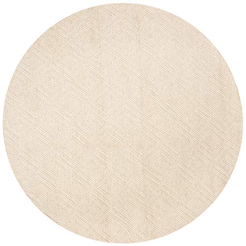SAFAVIEH Vermont Collection 8' Round Ivory VRM212A Handmade Premium Wool & Cotton Area Rug
