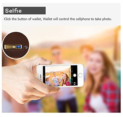 Clever Anti-Lost Bluetooth Wallet with Alarm, Position Record (via Phone GPS) Tracker Item Finder Locator, Multi-Functional Bifold Cowhide Leather, Credit Card Intelligent Trackable Purse (Black)