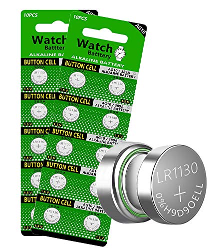 Cotchear 20pcs 1.5V AG10 Alkaline Button Battery 189 389 AG10 LR1130 LR54 V10GA Battery Alkaline Button Coin Cell Batteries