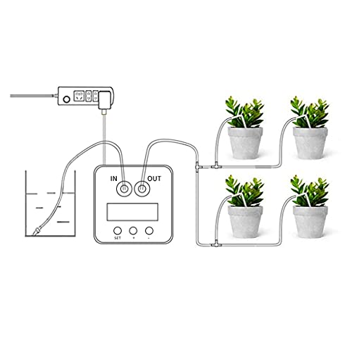HAHFKJ Smart Watering Device Drip Irrigation System Automatic Plant Irrigation Timer Controller Self Watering Kit Double Pump