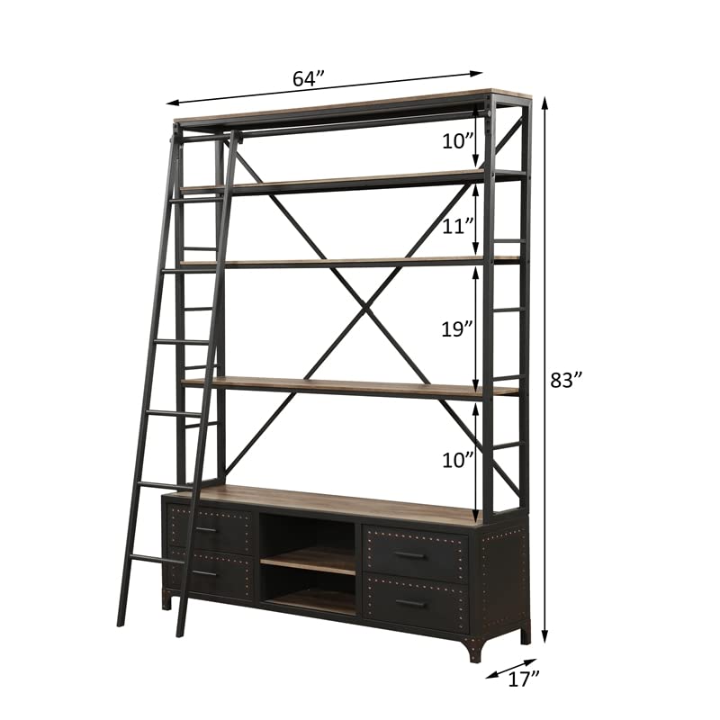 ACME Actaki Bookshelf - - Sandy Gray