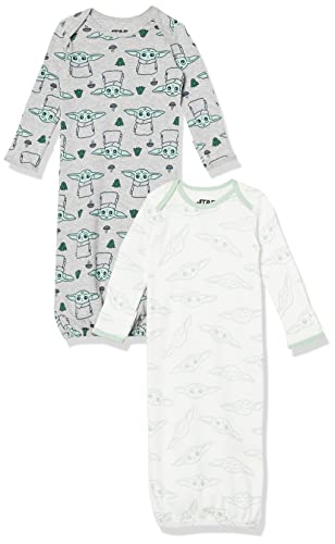 Amazon Essentials Disney | Marvel | Star Wars Baby Boys' Sleeper Gowns, Pack of 2, Star Wars Child, 0-6 Months
