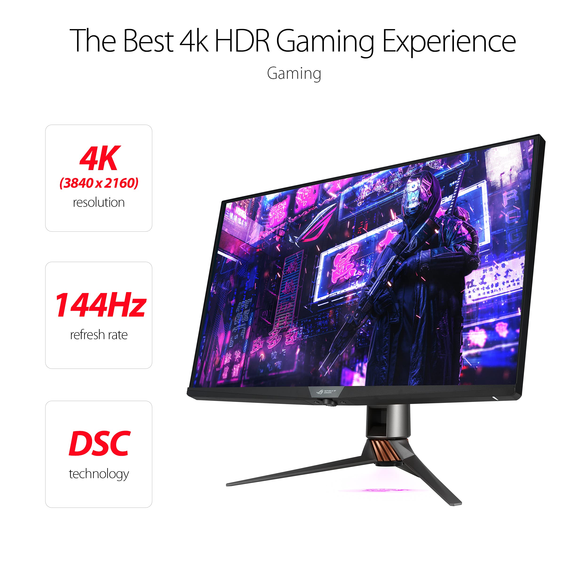 ASUS ROG Swift 32 inches 4K HDR 144Hz DSC Gaming Monitor (PG32UQX) (Renewed)
