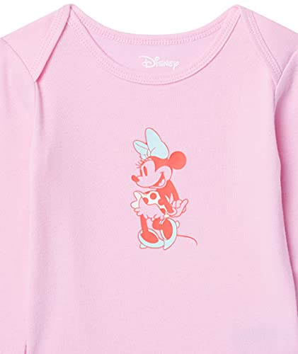 Amazon Essentials Disney | Marvel | Star Wars | Princess Baby Girls' Long-Sleeve Bodysuits, Pack of 5, Minnie Rainbow Chaser, 18 Months