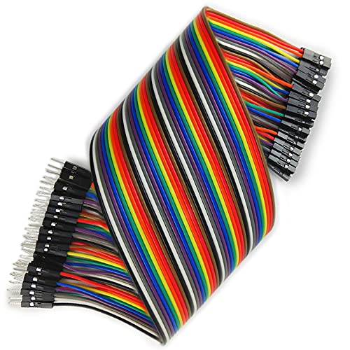 MMOBIEL 120 Pcs Multicolored Dupont Breadboard Jumper Wires 40-pin M/F, M/M, F/F Ribbon Cables Kit Compatible with DIY Arduino, Raspberry Pi 2 3 4 Projects, Length 20cm / 8 Inch