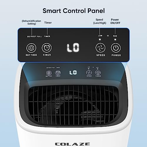 2500 Sq. Ft 30 Pint Dehumidifier, COLAZE DH01 Energy Star Dehumidifiers with Drain Hose for Home Basement Bedroom Bathroom, Auto Defrost & Overflow & Timer & Dry Function with 0.66 Gal Bucket