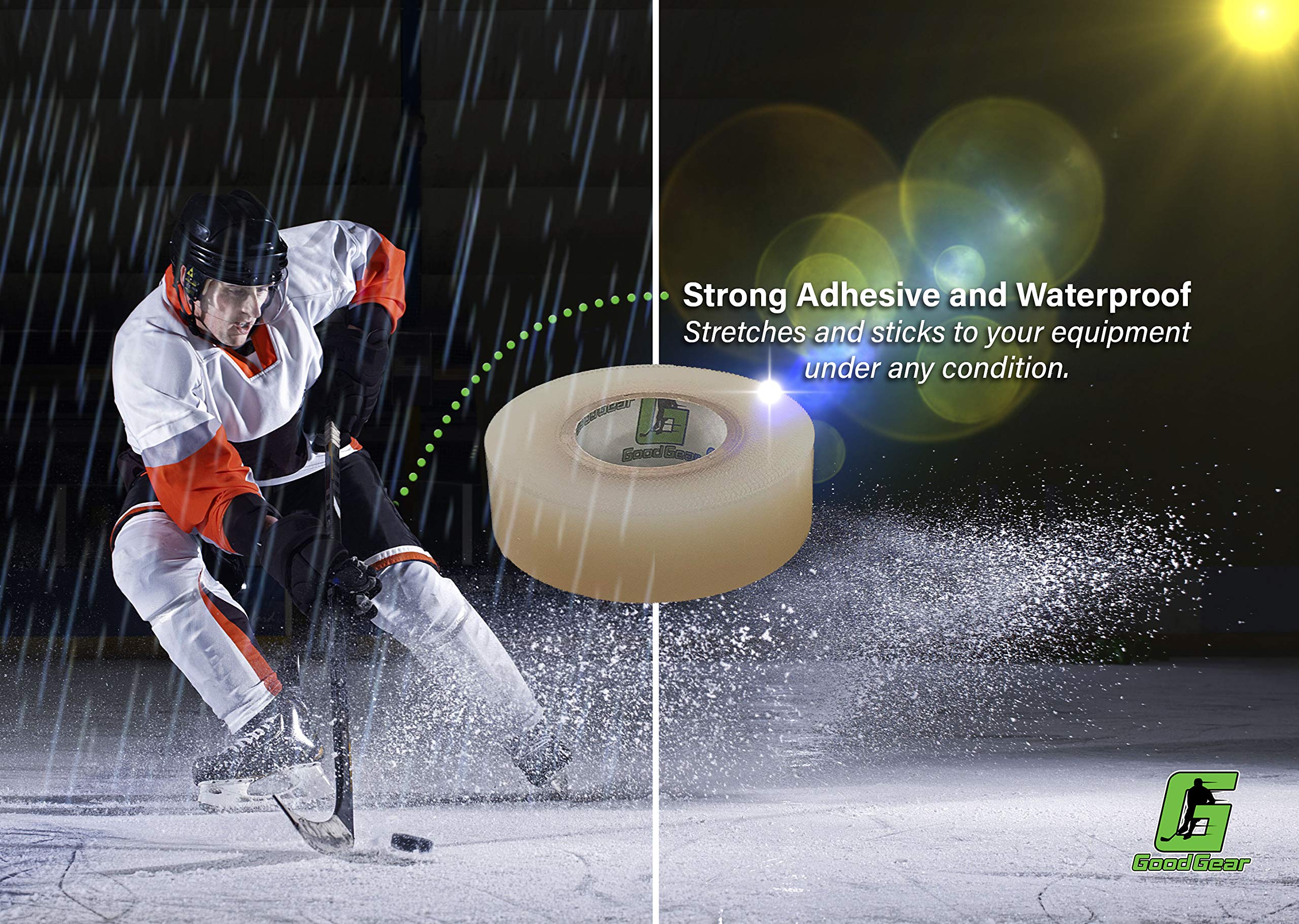 10 Pack Clear Hockey Tape Good Gear Shin Guard Hockey Tape (Snipe Black)