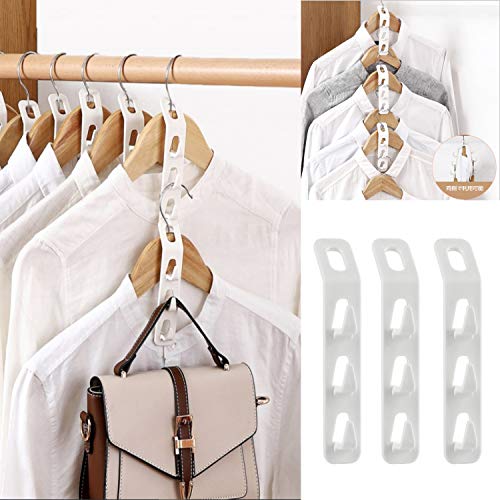 Clothes Hanger Connector Hooks, Multi-Layer Clothes Hanger Connector Hooks, Plastic Multi-Level Cascading Hanger Hooks for Huggable Hangers, Heavy Duty Space Saving for Closet Organizer(16+6pacs)