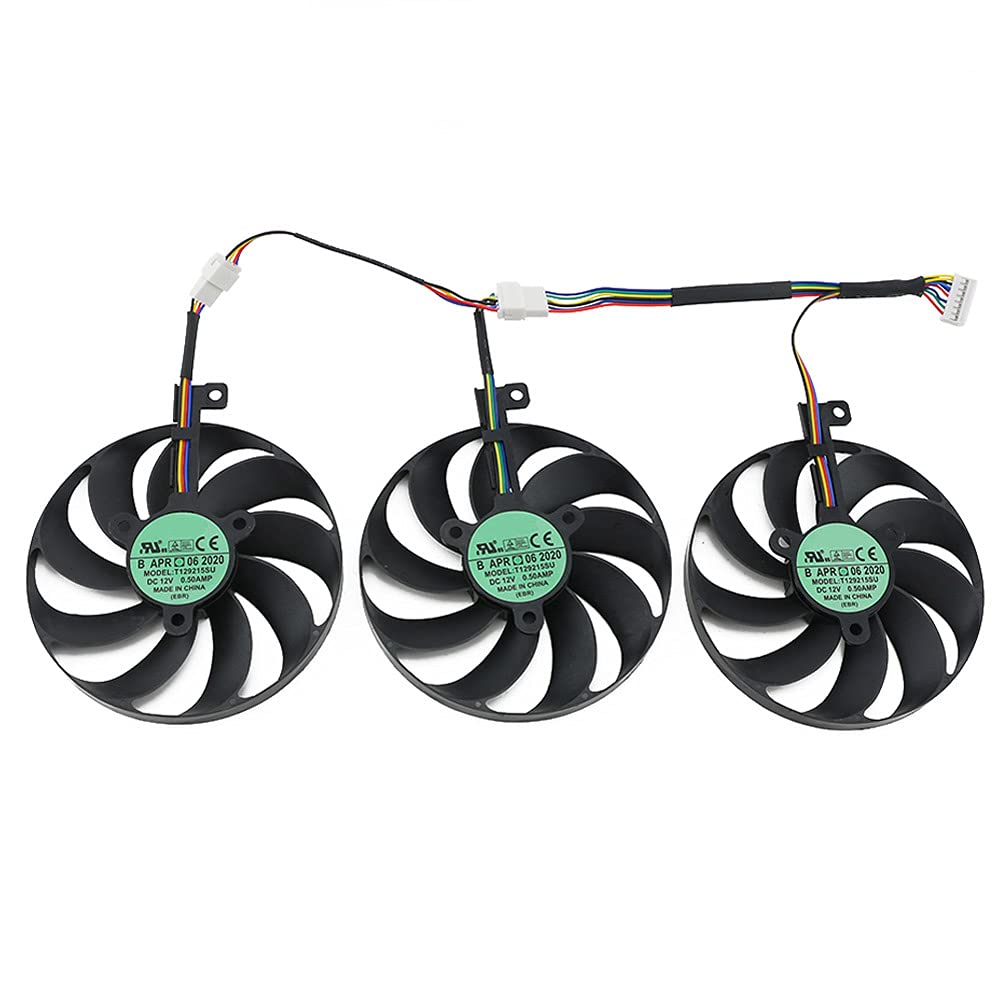 CCVA T129215SU 7Pin GPU Card Cooler Fans for ASUS ROG StrixGeForce RTX 2060 2080 2080 Ti or RX 5600 XT RX 5700XT Fan 1 Set