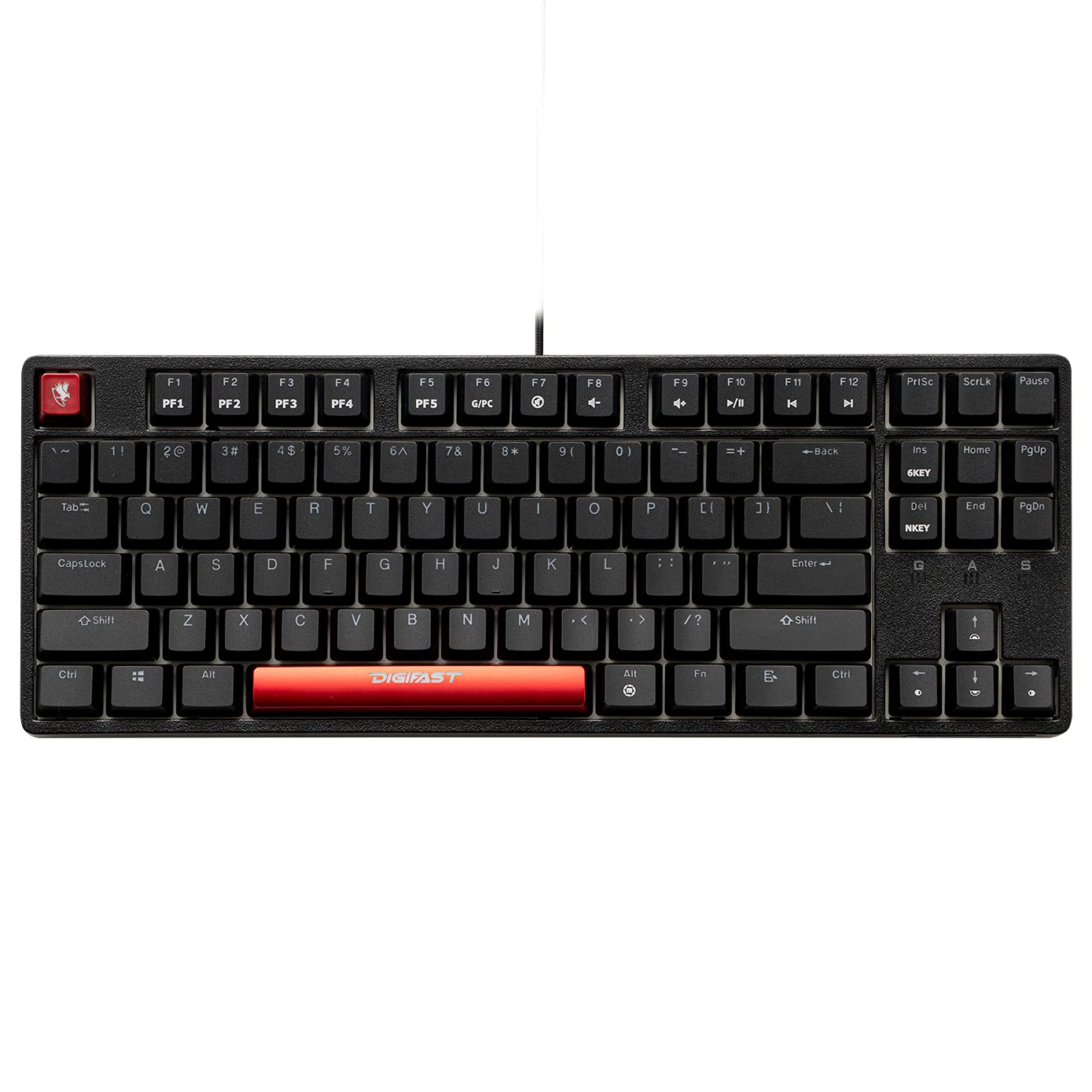 Digifast CS-21 Mechanical Gaming Keyboard - RGB Backlit Gaming Keyboard - Tenkeyless TKL Gaming Chronus Series Keyboard with Cherry MX Switches (Red Axis)