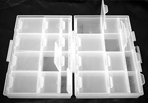 Aidetek Half Transparent BOX-ALL-24 Small Parts Beads Stationery Jewelry Box Organizer for Sorted Parts 3 Sizes 24 compartments with lid