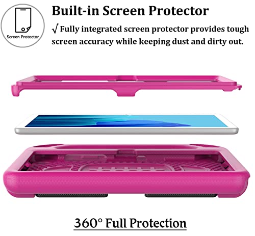 TIRIN Case for Samsung Galaxy Tab A7 10.4 inch 2020/2022, Galaxy Tab A7 Kids Case, Built-in Screen Protector Shockproof Handle Stand Case for Samsung Tab A7 10.4 Inch (SM-T505/T500/T507/T509), Pink