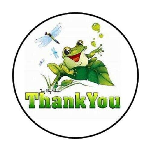 Seals Sticker HotSaleStore 48 Thank You Frog Envelope Seals Labels Stickers 1.2" Round