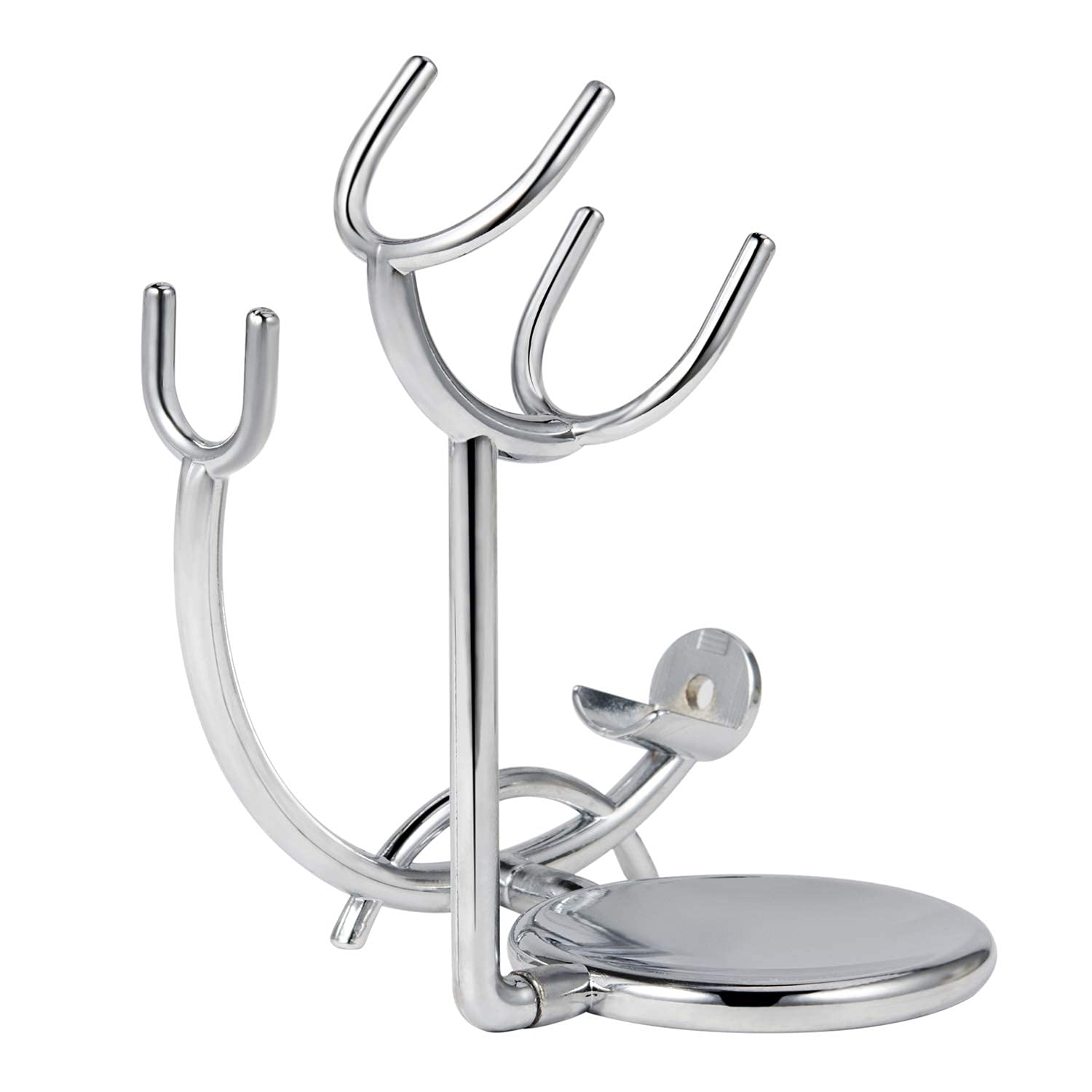 Shaving Razor and Brush Stand, Stainless Steel Shaving Razor Holder, Compatible with Long and Short Handle Safety Razor, Straight Razor and Barber Razor
