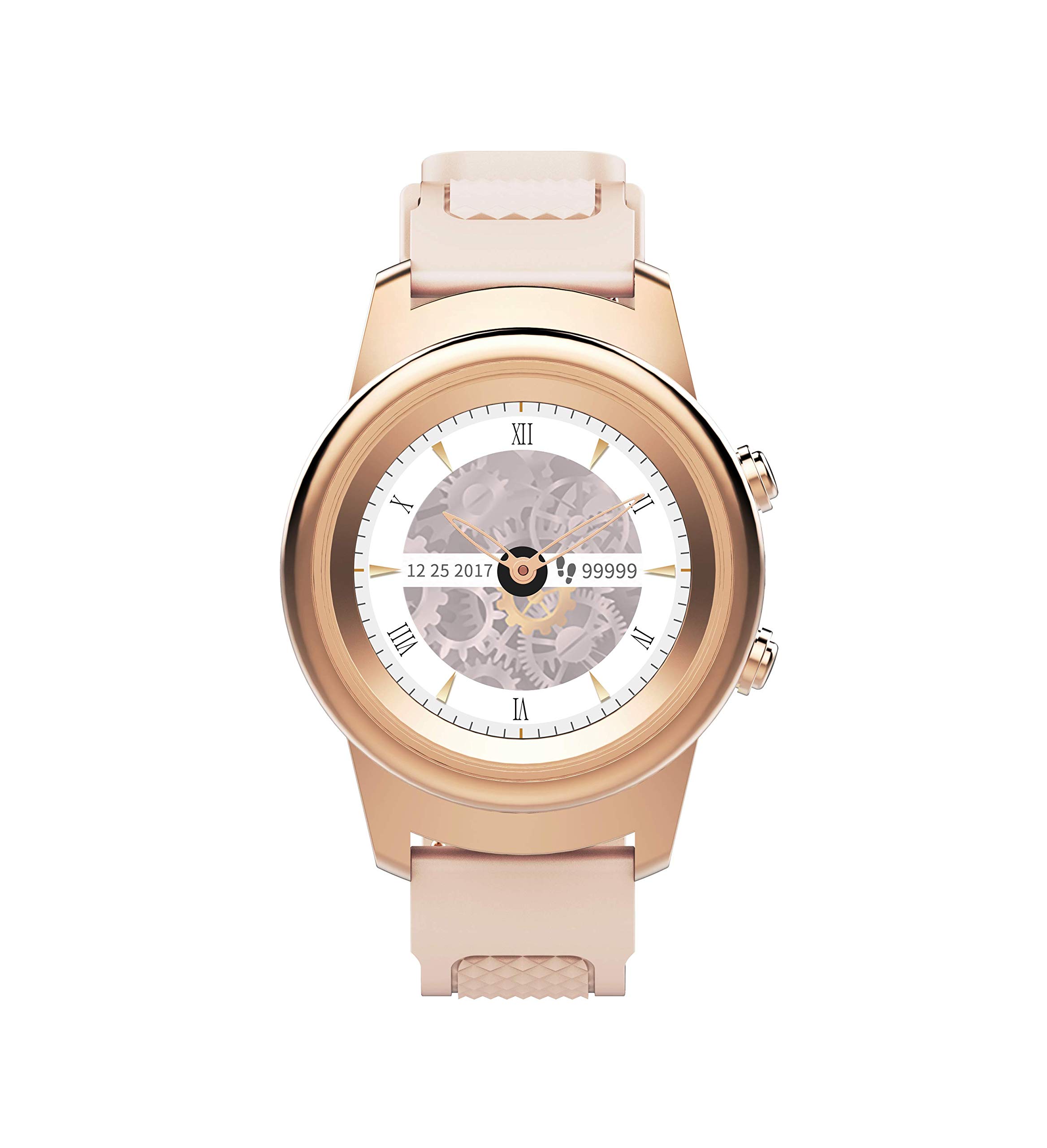 3Plus Callie Hybrid SmartWatch for Women, 30+ Day Battery | Heart Rate Monitor, Pedometer, TFT Vibrant Display, Sleep Tracker, Calorie/Step Counter, Music Controls, for iPhone and Android | Rose Gold, One Size