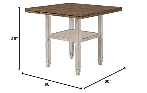 Coaster Furniture Sarasota Height Shelf Storage Nutmeg and Rustic Cream Counter Dining Table 192818