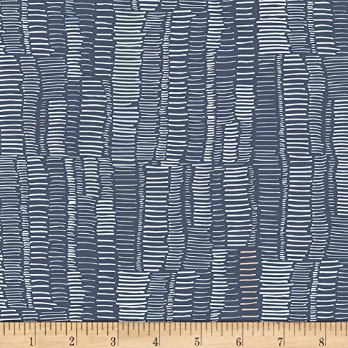 Art Gallery Fabrics Art Gallery Stargazer Interrupted Signal Fabric, Blue