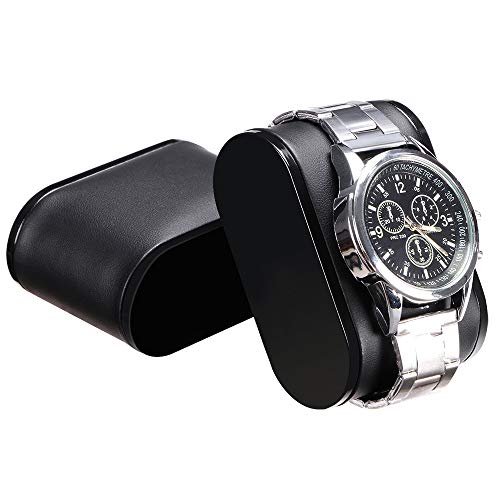 BEWISHOME Watch Box 20 Slots Watch Case for Men - Luxury Watch Organizer with Glass Top,Smooth Faux Leather Interior, Brown SSH04Y