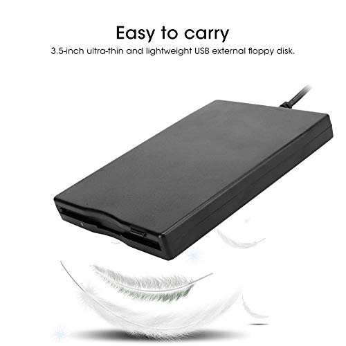 Floppy Disk Reader, Portable USB Floppy Drive 3.5 inch Ultra-Thin Card Reader, 12 Mbps 250 Kbits(720KB), USB External Floppy Drive Disk for Windows 10/7 / Vista/Windows 8 / XP/SE / 98