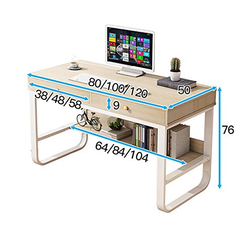 TOPYL Computer Desk Modern Sturdy Office Desk,Dressing Table,Desk with 2 Drawers,Writing Desk Workstation,Home Office Study Desk