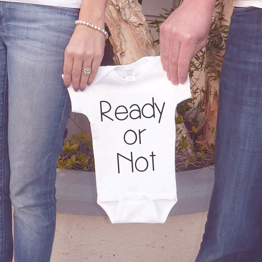 7 ate 9 Apparel Ready or Not Pregnancy Announcement Onepiece 0-3 Months