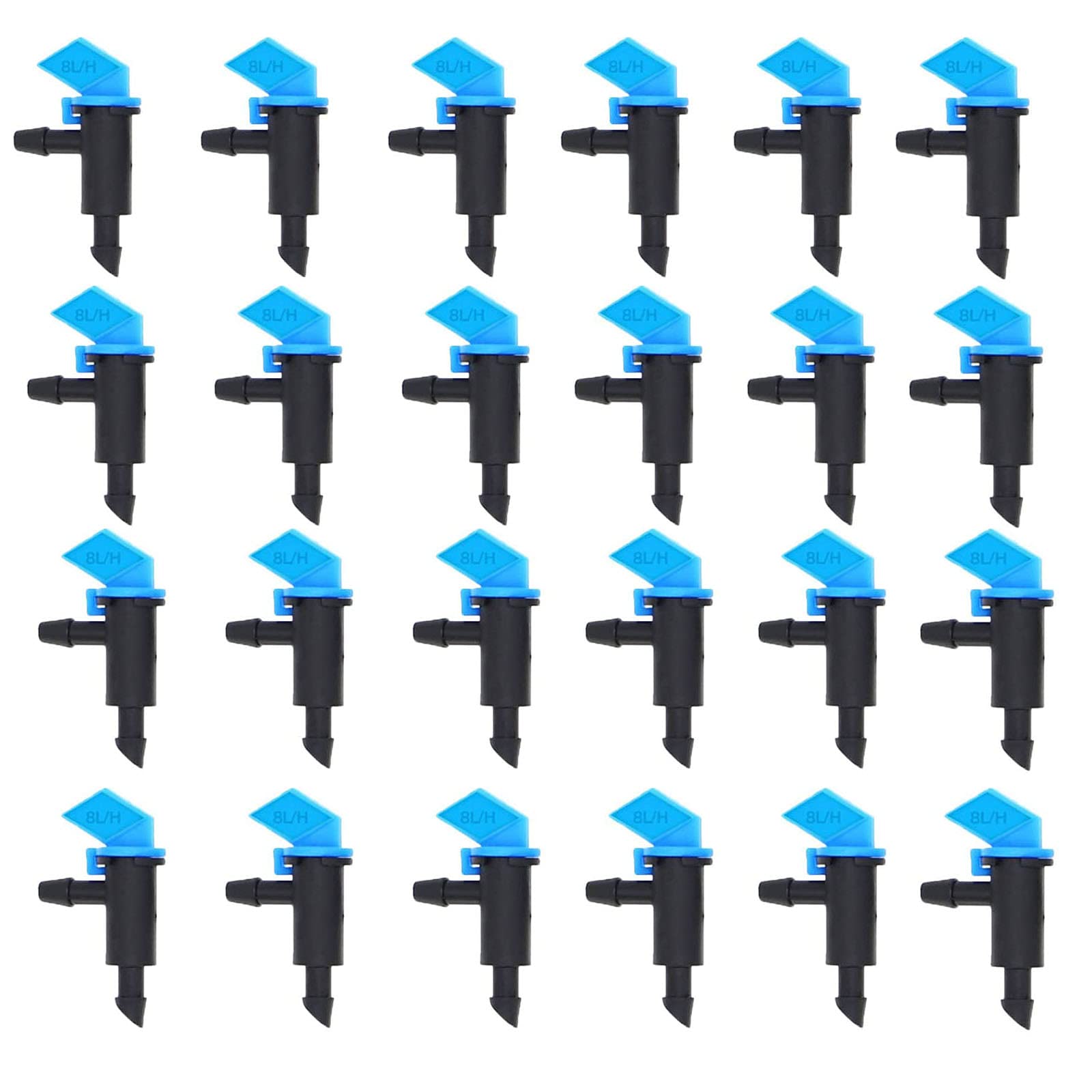 YDJoo 150 Pack 2 GPH Drip Emitter Irrigation Drip Emitters Garden Flag Irrigation Dripper 8L/H Emitter Sprinkler Drippers for 4mm/7mm Hose for Home Garden Lawn Vegetables(Blue)