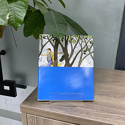 Jsdoin 6 Pack Display Stand with Ledge, Clear Acrylic Book Stand Picture Holder Tablet Holder for Displaying Pictures, Books, Music Sheets, Notebooks, Artworks, Cds etc (Large)