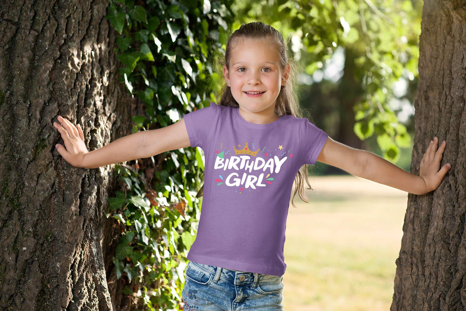 Birthday Girl Shirt Crown 1st First 2nd Two 3rd 4th 5th Toddler Birthday Outfit (Purple, 7 Years)