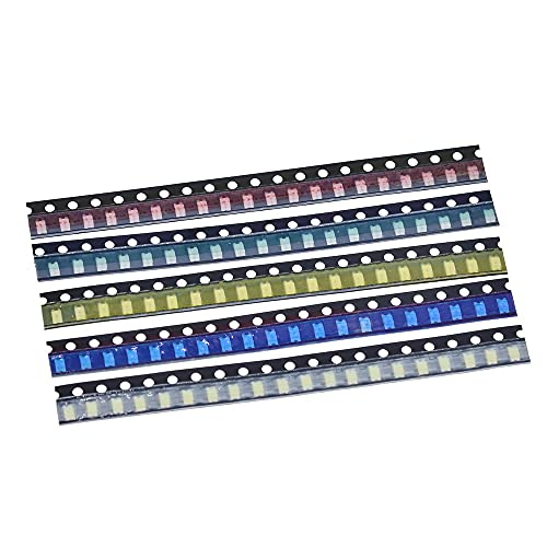 Cermant(5 Colors x 20 pcs = 100 pcs)1206 SMD LED Diode Lights Kit(Mini Chip 0.12 x 0.06 inch) Super Bright Lighting Bulb Lamps,Electronics Components Light,Emitting Diodes