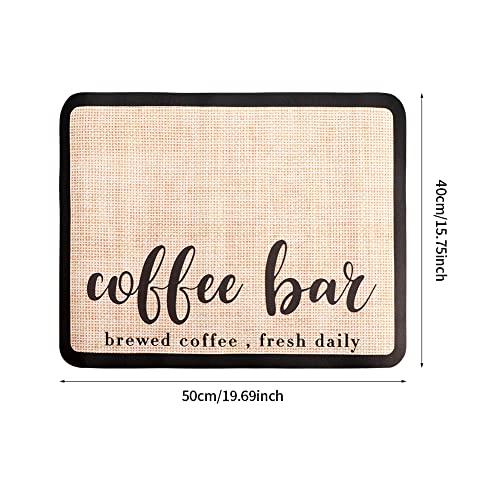 15.75 X19.69inch Coffee Maker Mat,Coffee Bar Decor Accessories For Countertop,Hide Stain Water Absorbent Non Slip Quick Dish Drying Mat Fit Under Coffee Pot Espresso Machine(brown)