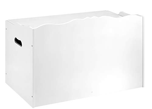 Amazon Basics Kids Toy Box, Wooden Organizer Storage Chest,White, 30" x 18" x 19"