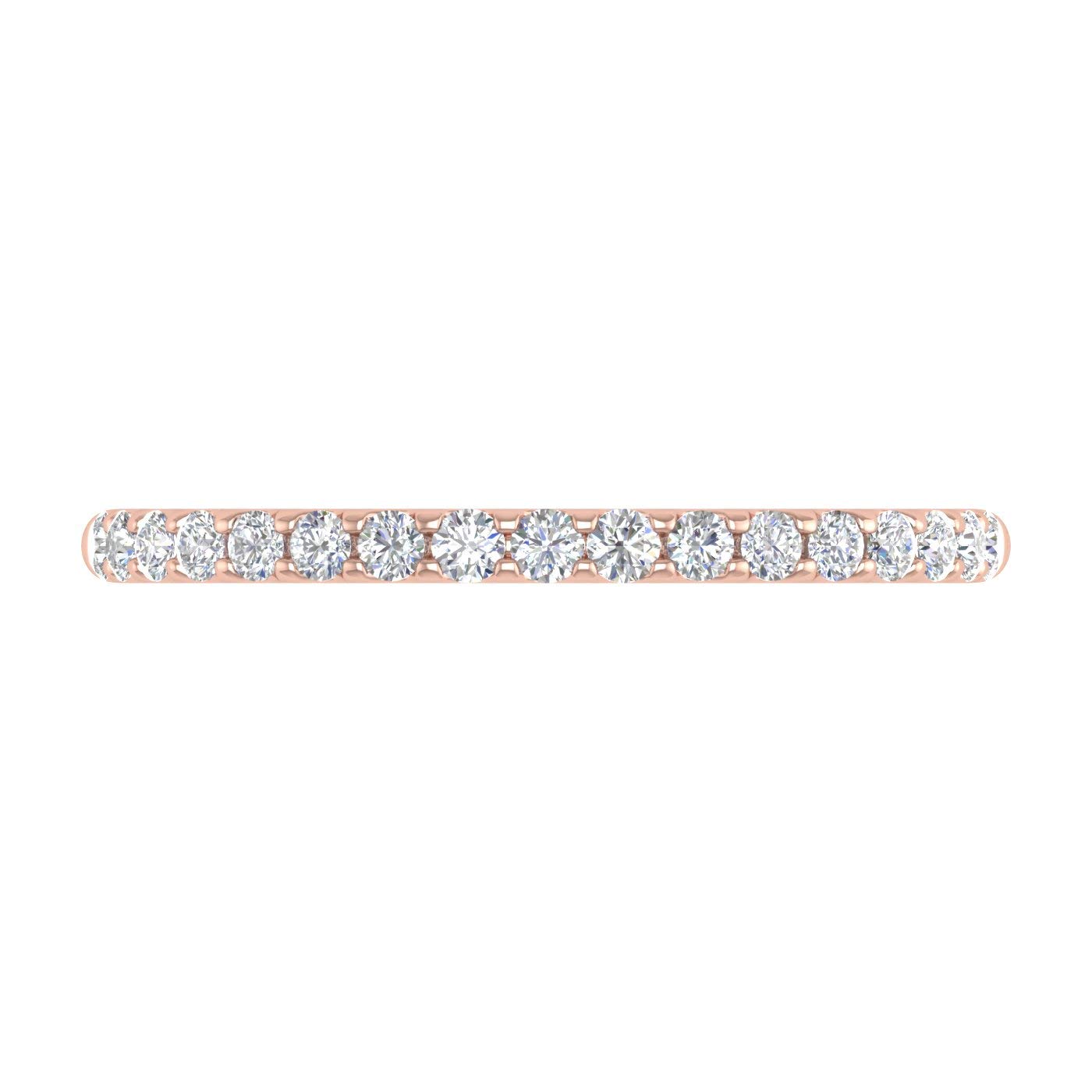 1/4 Carat Round Diamond Wedding Band Ring in 10K Rose Gold (Ring Size 7)