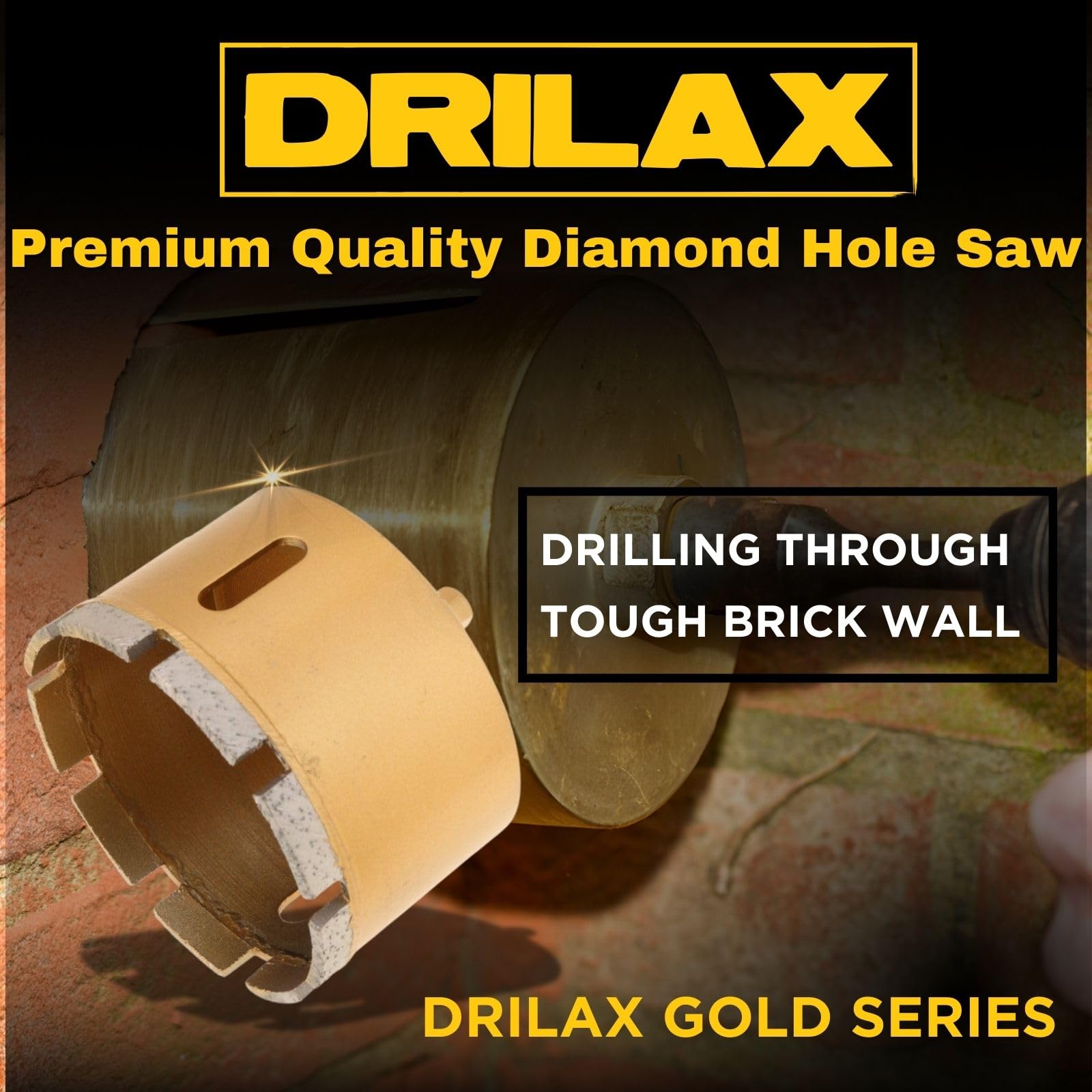 4 Inch Masonry Hole Saw, Diamond Hole Saw, Heavy Duty Dry Core Hole Saw for Concrete Hole Saw Bit Brick, Cinder Block, Core Drill Guide Included Extra Long Depth of Cut