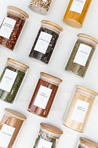 SAVVY & SORTED Minimalist Spice Labels for Spice Jars | 146 Spice Jar Labels Stickers for Containers | Spice Labels Stickers Preprinted | Spice Organizing Labels Herb Seasoning Kitchen Pantry Labels