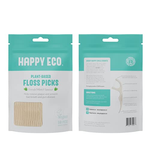 Natural Dental Floss Picks (200) - Vegan, Sustainable, Reusable Floss Sticks for Adults and Kids with Dental Pick - Plaque Remover for Teeth Cleaning - Tooth Picks Flossers - Biodegradable Floss Pick