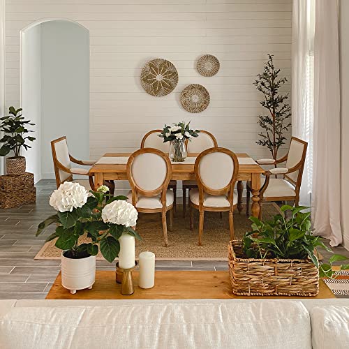 Artera Home Wicker Wall Basket Decor - Set of 3 Oversized, Hanging Natural Woven Seagrass Flat Baskets, Round Boho Wall Basket Decor for Living Room or Bedroom, Unique Wall Art