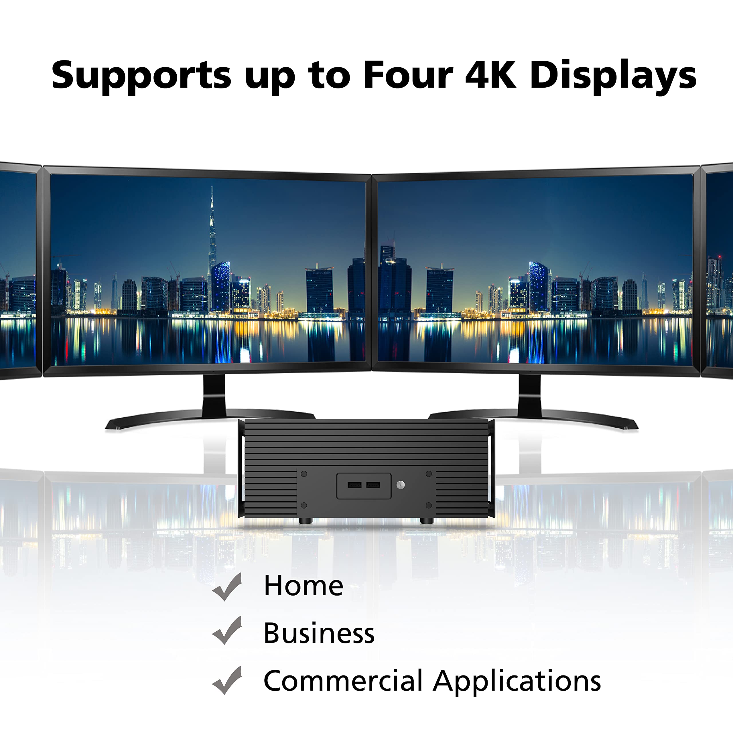 Akasa Turing TN, for Intel NUC 11 (Tiger Canyon), Pure Aluminum Fanless NUC Case, Internal M.2 SSD Heatsink, Support up to Four 4K Displays & 2.5" SSD/HDD, Small Computer Case, A-NUC68-M1B