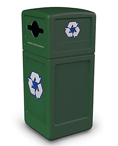Commercial Zone Recycle42 Mixed Recycling Dome Lid - Forest Green