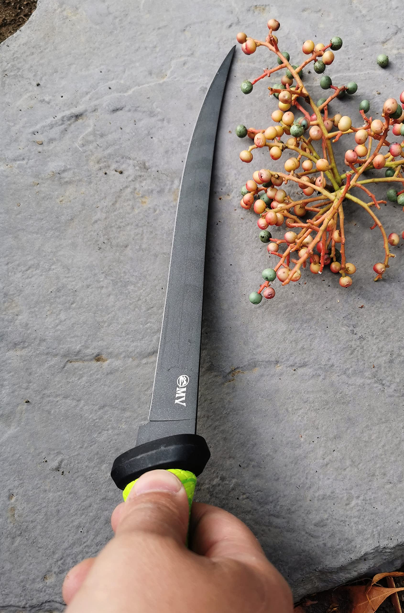 MV K1 Fillet Knife, Sharp 3CR13 Stainless Steel with Nonstick Coating Blade 5" - 9", Professional Knives for Filleting and Boning, Non-Slip Handles, Includes Protective Sheath. (green, 9)