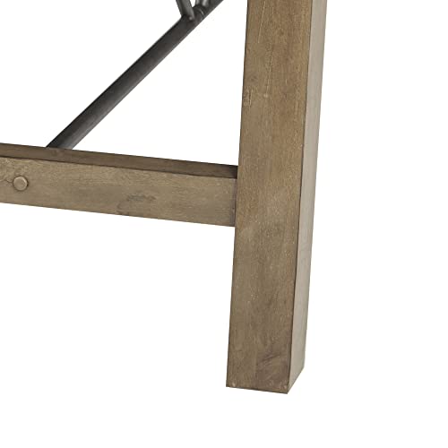 INK+IVY Sonoma Solid Wood Dining Table, Rectangular with Rustic Metal Truss Accent,Trestle Legs, Easy Assembly, Industrial Country, for Kitchen, Entryway, Family, or Bedroom, Reclaimed Grey