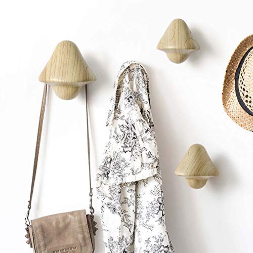 Trendy Moon Resin Mushroom Coat Wall Hooks Set of 4- Premium Creative Wall Mounted Mushrooms Decorative Art Hat Towel Bag Hanger Gift for Living Room, Bedroom, Hallway