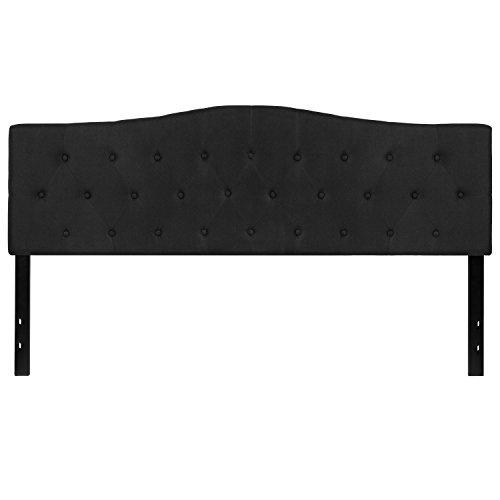 BizChair Tufted Upholstered King Size Headboard in Black Fabric