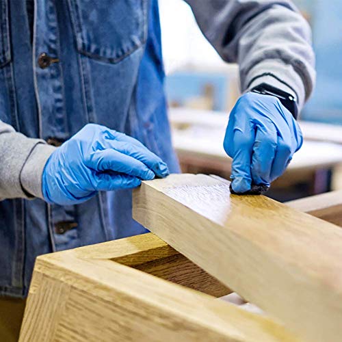 Large Disposable Vinyl Exam Gloves, 4 Mil-Thick -Latex Free Powder Free, Food Safe, Cleaning Gloves-Blue, 100 count