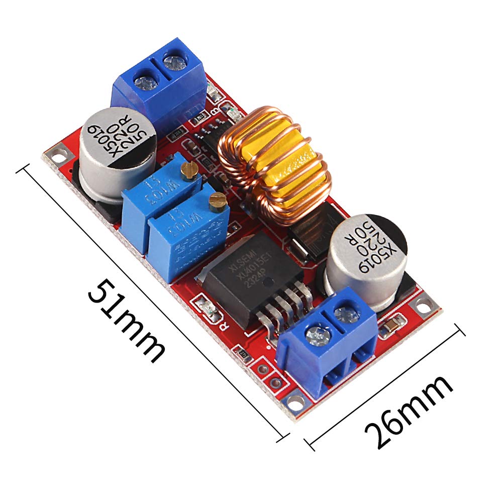 4 Pack 5A DC-DC Adjustable Buck Converter, MELIFE XL4015 4-38V to 1.25-36V Step Down Power Supply Voltage Regulator Power Module