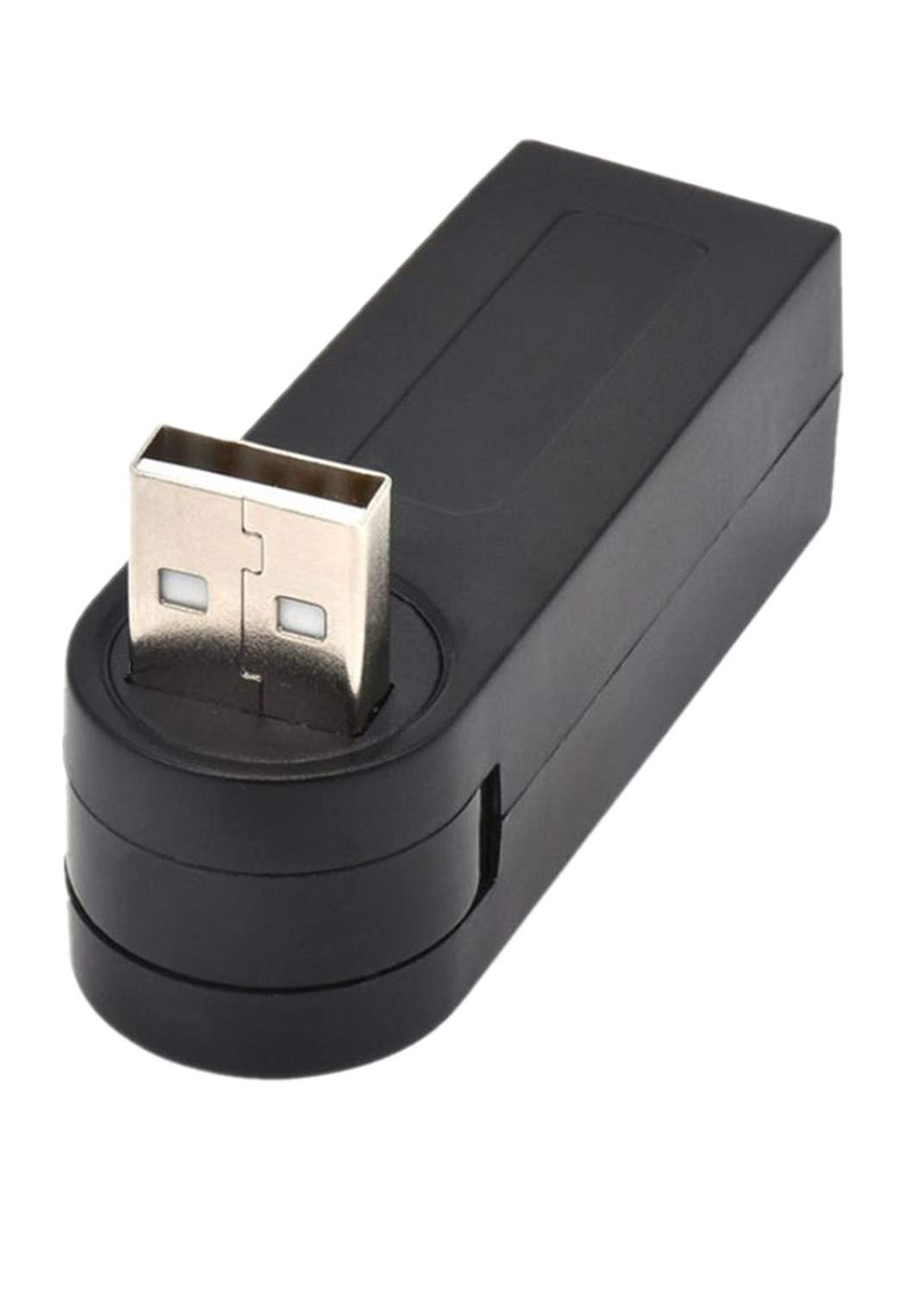 3 Ports USB 2.0 Rotatable HUB, USB to 3USB Converter 90° 180° 270° Degree for PC Laptop Notebook Tablet (Black)